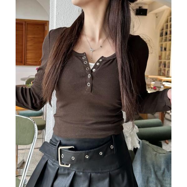 『タイムセール実施中』ZOZO問い合わせ番号:97289713ショップ:Ada.，エイダブランド:Ada.，エイダ商品名:リブ ヘンリーネック カットソーカテゴリ:トップス>Tシャツ/カットソーブランド品番:ada2468素材:レーヨ...