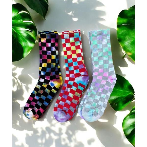 ※このアイテムは返品・交換対象外商品です。ZOZO問い合わせ番号:97289752ショップ:Port，ポートブランド:Port，ポート商品名:タイダイ染め チェッカー柄 ソックスカテゴリ:レッグウェア>ソックス/靴下ブランド品番:GK...