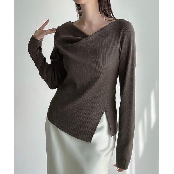 『タイムセール実施中』ZOZO問い合わせ番号:97290196ショップ:JUNOAH，ジュノアブランド:Meiru，メイル商品名:薄手アシメネック長袖リブカットソーカテゴリ:トップス>Tシャツ/カットソーブランド品番:frei091-...