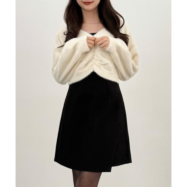 『タイムセール実施中』ZOZO問い合わせ番号:97290818ショップ:JUNOAH，ジュノアブランド:CENEA，セネア商品名:フロントギャザーシャギーニット＋ミニキャミワンピースカテゴリ:ワンピース/ドレス>ワンピースブランド品番...