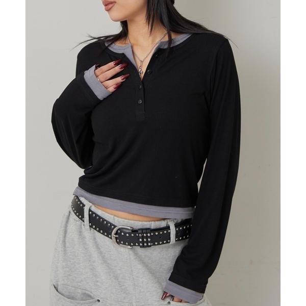 『セール実施中』ZOZO問い合わせ番号:97291114ショップ:WHO'S WHO gallery，フーズフーギャラリーブランド:WHO'S WHO gallery，フーズフーギャラリー商品名:レイヤードヘンリートップスカテゴリ:トップス...