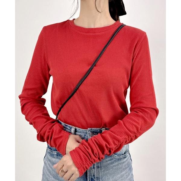 『タイムセール実施中』ZOZO問い合わせ番号:97322802ショップ:Ada.，エイダブランド:CLOTHY，クロシィ商品名:【くしゅ袖で差をつける。大人のこなれリブトップス】テレコ長袖シャーリングトップスカテゴリ:トップス>Tシャ...