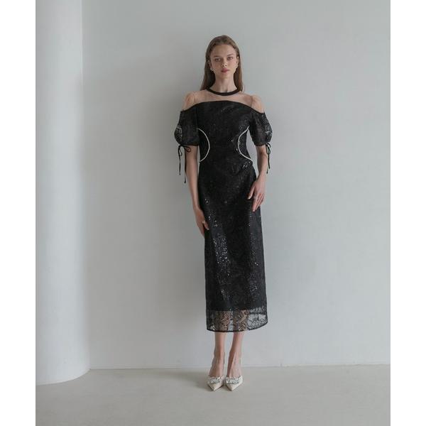 『セール実施中』ZOZO問い合わせ番号:97323172ショップ:Leja，レジャブランド:Leja，レジャ商品名:【LEJA】スパンコールウエストデザインIラインワンピースドレス美脚効果結婚式 パーティードレス 成人式 二次会 同窓会 お...