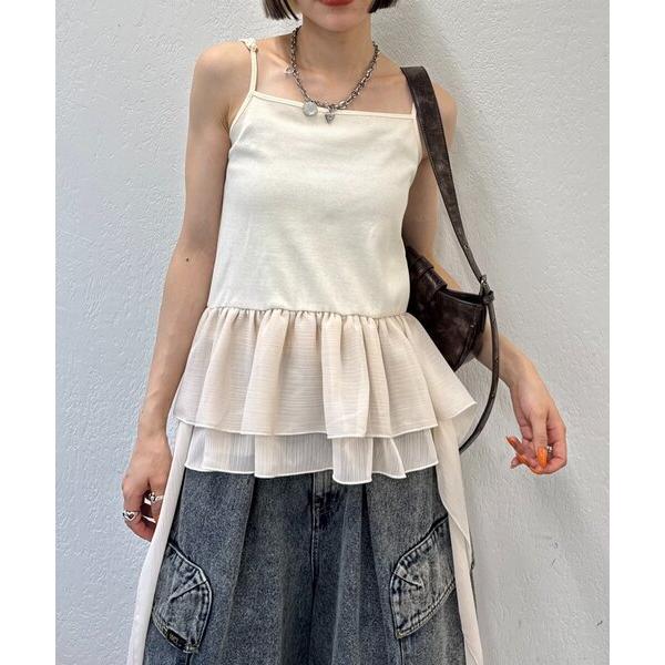 『セール実施中』ZOZO問い合わせ番号:97324914ショップ:w closet，ダブルクローゼットブランド:w closet，ダブルクローゼット商品名:【25AW】イレヘムキャミカテゴリ:トップス>キャミソールブランド品番:WCZ...