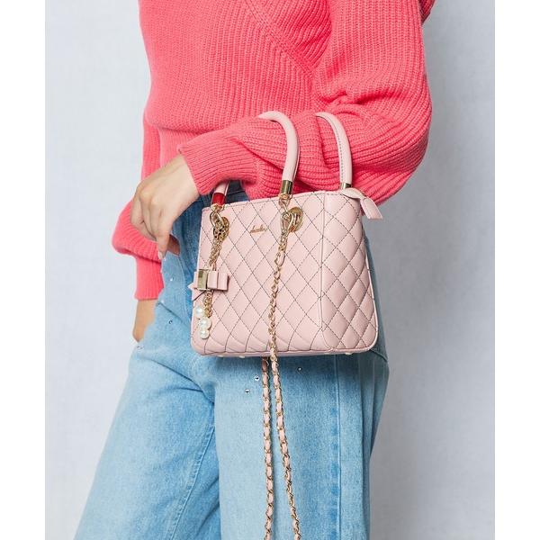 『タイムセール実施中』ZOZO問い合わせ番号:97325186ショップ:style code，スタイルコードブランド:dazzlin，ダズリン商品名:【dazzlin/ダズリン】キルティング　リボンチャーム付ミニハンドバッグ花柄裏地カテゴリ...