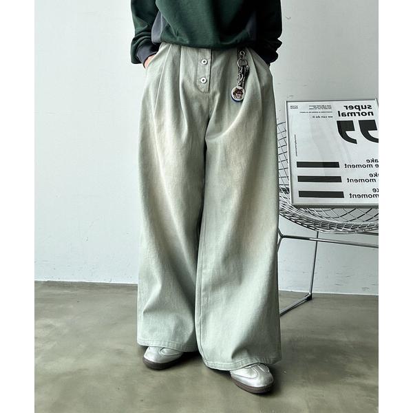 ZOZO問い合わせ番号:97325335ショップ:Auntie Rosa，アンティローザブランド:UNDERSTATEMENTs，アンダーステイトメント商品名:【ユニセックス】ブラスト加工ボタンフライツイルパンツ/ワイドストレートカテゴリ:...