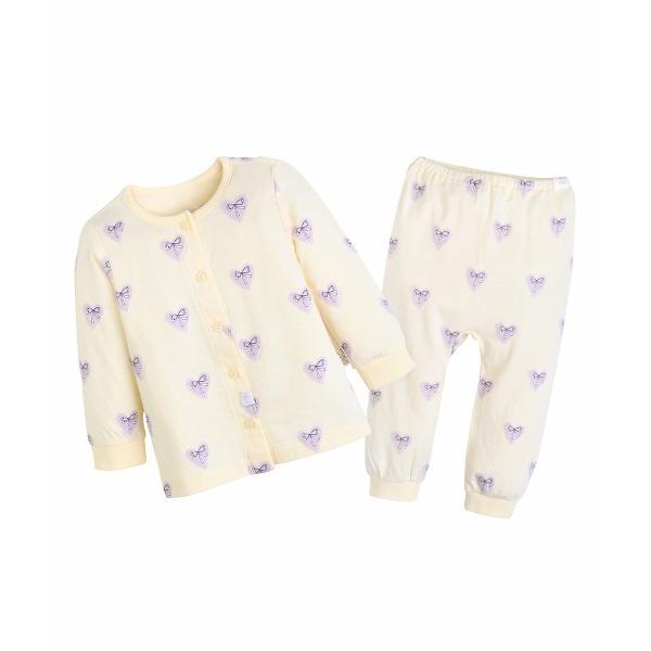 『セール実施中』ZOZO問い合わせ番号:97330702ショップ:moimoln，モイモルンブランド:moimoln，モイモルン商品名:【ルームウェア】ハートリボン柄長袖トップス＆パンツカテゴリ:ルームウェア>ルームウェア/パジャマブ...