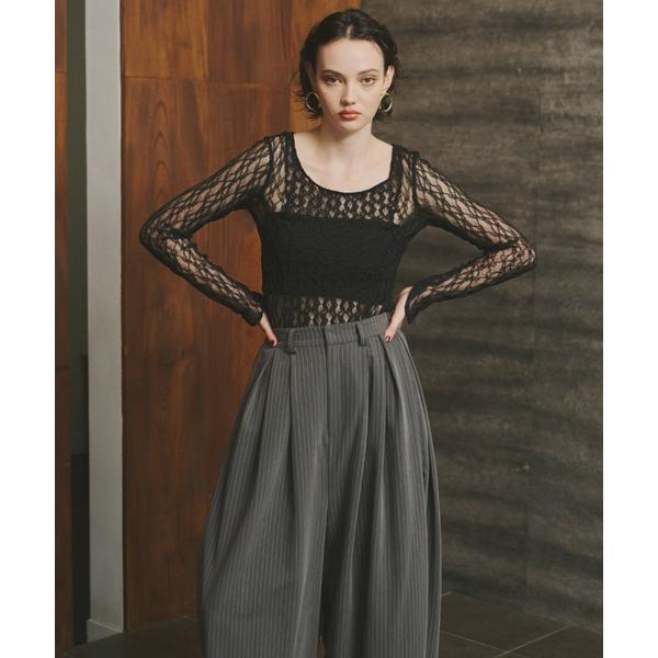 ZOZO問い合わせ番号:97387973ショップ:ANDRESD，アンドレスドブランド:ANDRESD，アンドレスド商品名:ブロッキングレースインナー / blocking lace innnerカテゴリ:トップス>Tシャツ/カットソ...