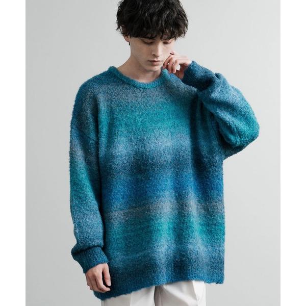 『タイムセール実施中』ZOZO問い合わせ番号:97388314ショップ:Rocky Monroe，ロッキーモンローブランド:Rocky Monroe，ロッキーモンロー商品名:オーバーサイズグラデーションボーダーブークレーニットセーターカテゴ...