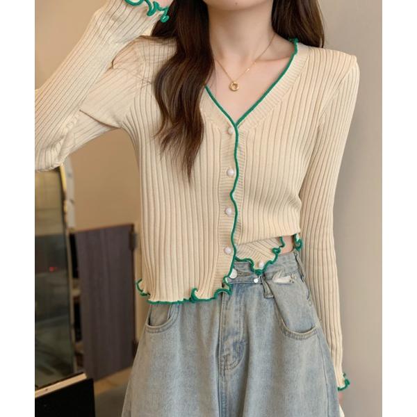 『タイムセール実施中』ZOZO問い合わせ番号:97389007ショップ:by LEGNA，バイレグナブランド:by LEGNA，バイレグナ商品名:配色メロウリブカーディガンカテゴリ:トップス>カーディガン/ボレロブランド品番:tp25...