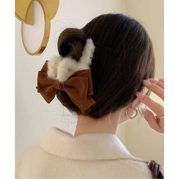 『タイムセール実施中』ZOZO問い合わせ番号:97389471ショップ:Ada.，エイダブランド:SHEPP，シープ商品名:【2025秋冬新作】リボン ファー ヘアクリップカテゴリ:ヘアアクセサリー>バレッタ/ヘアクリップブランド品番...
