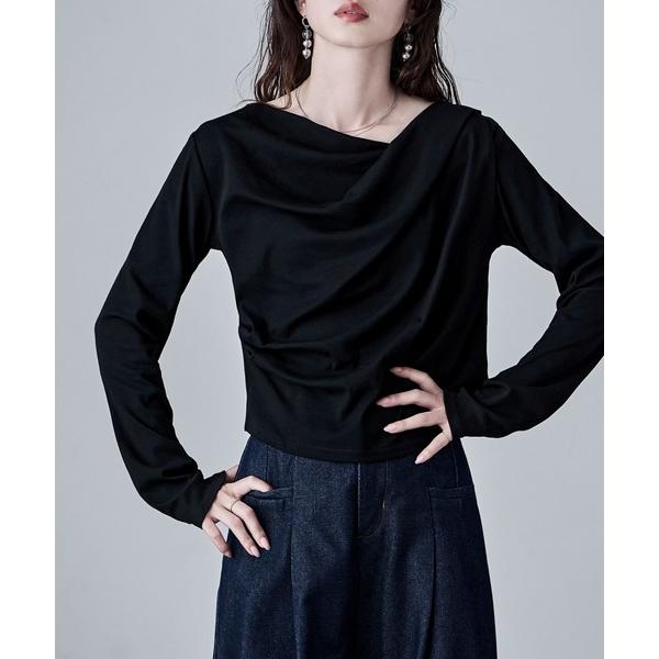 ZOZO問い合わせ番号:97389540ショップ:bflat，ビーフラットブランド:etoll.，エトル商品名:フロントドレープデザイントップスカテゴリ:トップス>Tシャツ/カットソーブランド品番:et0530008238素材:綿92...