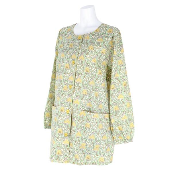 ZOZO問い合わせ番号:97389702ショップ:NAIGAI，ナイガイブランド:NAIGAI，ナイガイ商品名:LICIE MADE WITH LIBERTY FABRIC 綿100% 40ブロード イスミニ 前ボタン 割烹着 スモックエプ...