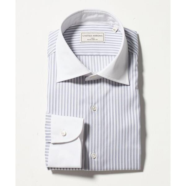 ZOZO問い合わせ番号:97420921ショップ:UNITED ARROWS，ユナイテッドアローズブランド:UNITED ARROWS，ユナイテッドアローズ商品名:イージーケア AG キャンディーストライプ セミワイドカラー クレリックシャ...