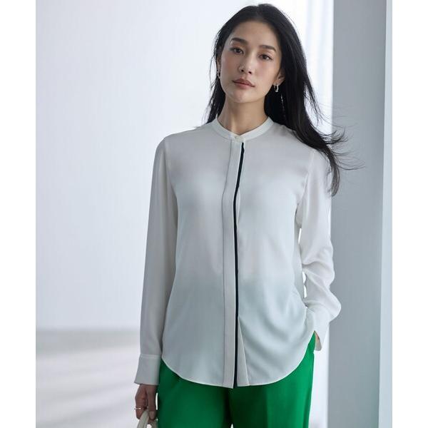 ZOZO問い合わせ番号:97421005ショップ:ICB，アイシービーブランド:ICB，アイシービー商品名:BackSatinAmunzen バンドカラーブラウスカテゴリ:トップス>シャツ/ブラウスブランド品番:BLCYGW0070素...