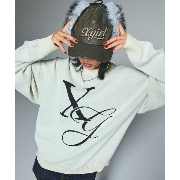 『タイムセール実施中』ZOZO問い合わせ番号:97422066ショップ:X-girl，エックスガールブランド:X-girl，エックスガール商品名:XG MONOGRAM LOGO JACQUARD KNIT TOPカテゴリ:トップス>...