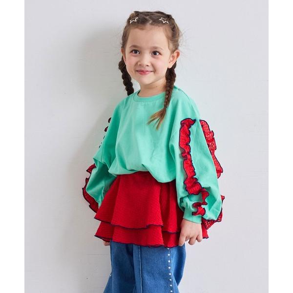 『タイムセール実施中』ZOZO問い合わせ番号:97422733ショップ:MARKEY'S，マーキーズブランド:MARKEY'S，マーキーズ商品名:ショルダーチェックフリルロンティーカテゴリ:トップス>Tシャツ/カットソーブランド品番:...