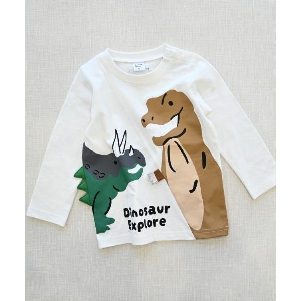 『セール実施中』ZOZO問い合わせ番号:97423610ショップ:A BAG OF CHIPS，ア バッグ オブ チップスブランド:CHEEK ROOM，チークルーム商品名:CHEEK ROOM/チークルーム 恐竜　ロングＴシャツカテゴリ:...