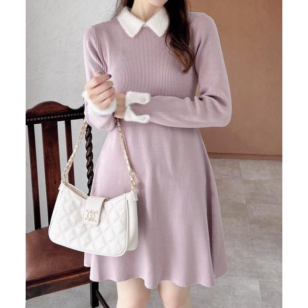 『タイムセール実施中』ZOZO問い合わせ番号:97424431ショップ:INGNI，イングブランド:INGNI，イング商品名:【WEB限定】襟フェザーリブニットワンピースカテゴリ:ワンピース/ドレス>ワンピースブランド品番:1999-...