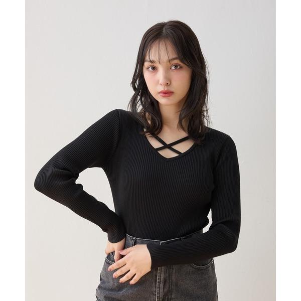 『タイムセール実施中』ZOZO問い合わせ番号:97424437ショップ:INGNI，イングブランド:INGNI，イング商品名:【WEB限定】クロスチョーカー長袖ニットカテゴリ:トップス>ニット/セーターブランド品番:1999-9001...