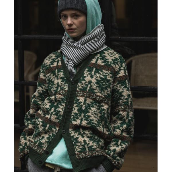 『セール実施中』ZOZO問い合わせ番号:97455702ショップ:BEAMS MEN，ビームス メンブランド:BEAMS PLUS，ビームスプラス商品名:ボア ジャカード カーディガンカテゴリ:トップス>スウェットブランド品番:38-...