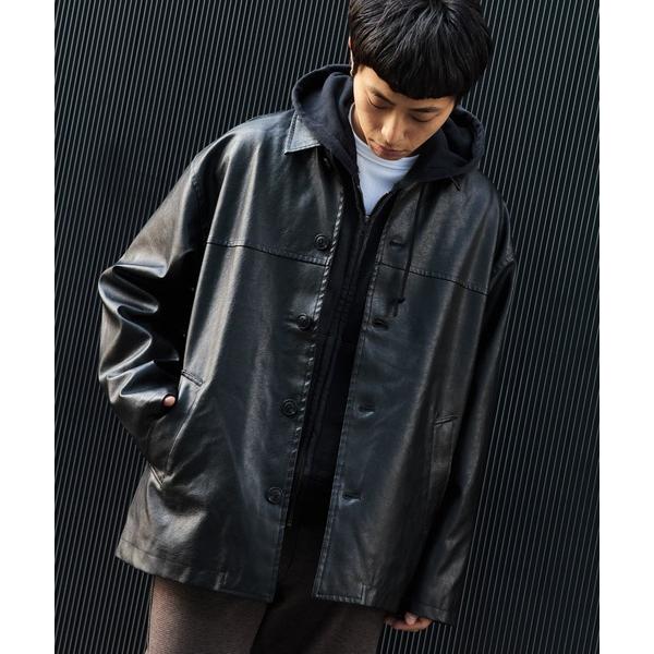 『セール実施中』ZOZO問い合わせ番号:97455710ショップ:BEAMS HEART，ビームスハートブランド:BEAMS HEART，ビームスハート商品名:フェイクレザー カーコート/Faux Leather Car Coat【ユニセッ...