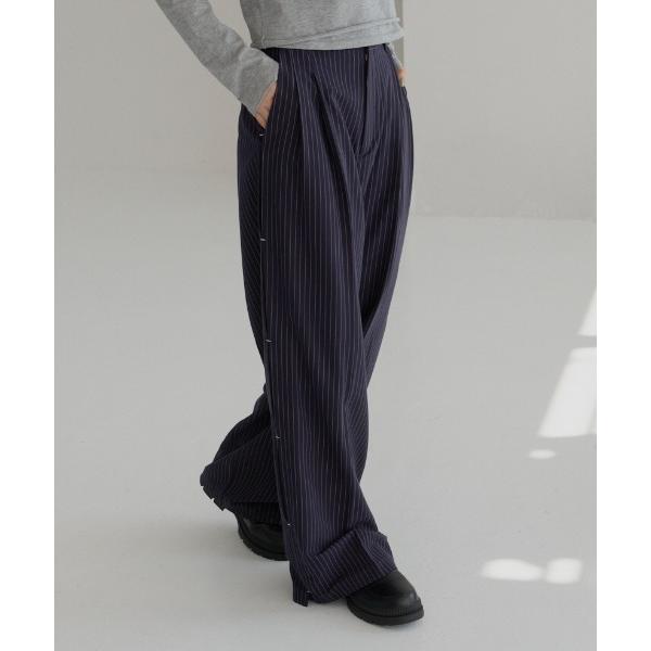 ZOZO問い合わせ番号:97457027ショップ:IF Div.，アイエフディビジョンブランド:haek，ハク商品名:stripe wide pants/ストライプワイドパンツカテゴリ:パンツ>スラックスブランド品番:130262-1...