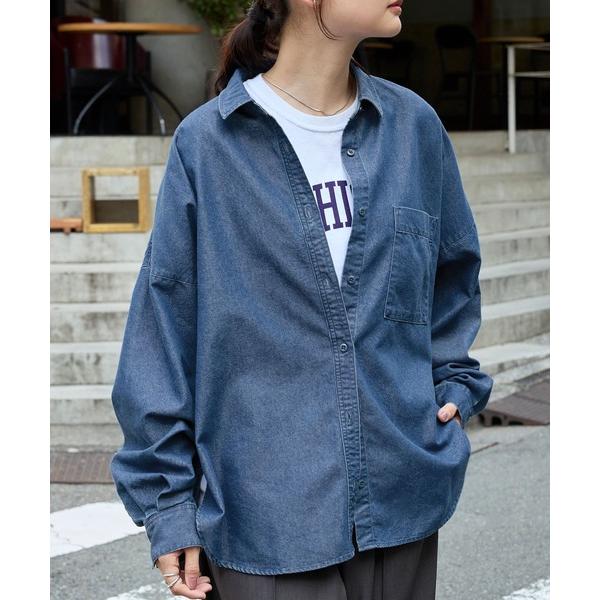 『タイムセール実施中』ZOZO問い合わせ番号:97491040ショップ:MONO-MART，モノマートブランド:MONO-MART，モノマート商品名:オーバーサイズ ライトオンス レギュラーカラー デニムシャツカテゴリ:トップス&gt;シャ...