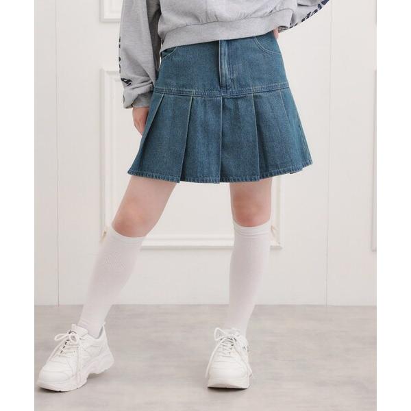 『タイムセール実施中』ZOZO問い合わせ番号:97493235ショップ:PINK-latte，ピンク ラテブランド:PINK-latte，ピンクラテ商品名:デニム裾プリーツスカートカテゴリ:スカート>デニムスカートブランド品番:319...