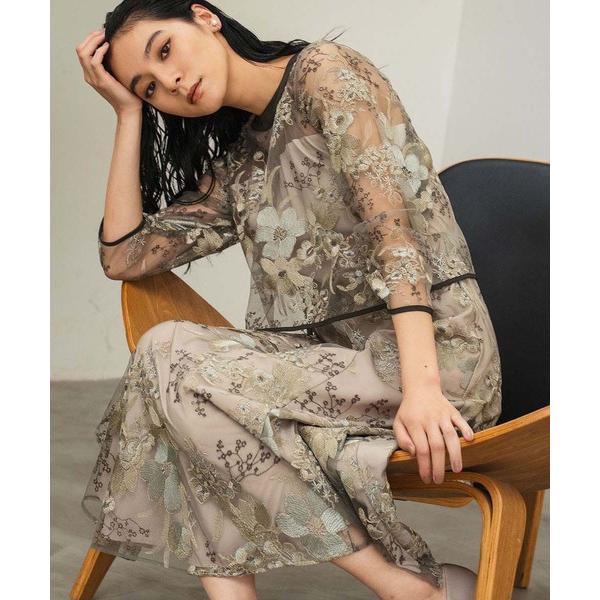 『タイムセール実施中』ZOZO問い合わせ番号:97493332ショップ:RIVER FIELD &amp; Co.，リバーフィールド　アンド　コーブランド:GIRL，ガール商品名:チュール レース フラワー刺繍 ドッキング 結婚式 ワンピー...