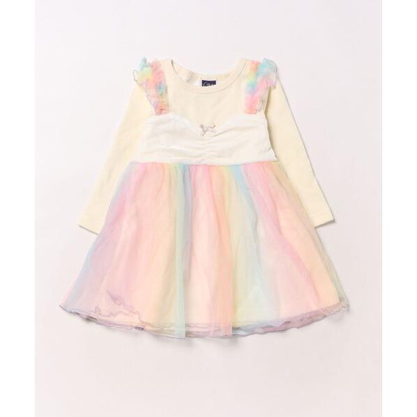 『タイムセール実施中』ZOZO問い合わせ番号:97496013ショップ:こどもの森e-shop，コドモノモリイーショップブランド:Crescent，クレッセント商品名:チュール切替爆温裏起毛ワンピースカテゴリ:ワンピース/ドレス>ワン...