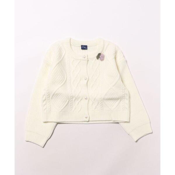 『タイムセール実施中』ZOZO問い合わせ番号:97496017ショップ:こどもの森e-shop，コドモノモリイーショップブランド:Crescent，クレッセント商品名:チェリーモチーフ付きニットカーディガンカテゴリ:トップス>カーディ...