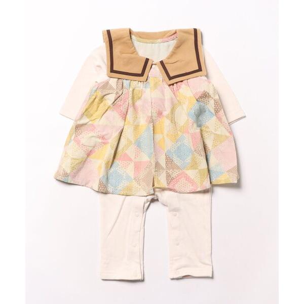 『タイムセール実施中』※このアイテムは返品・交換対象外商品です。ZOZO問い合わせ番号:97496027ショップ:こどもの森e-shop，コドモノモリイーショップブランド:kids zoo，キッズズー商品名:パッチワーク柄襟付きチュニックロ...