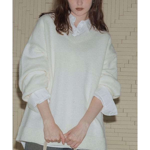 ZOZO問い合わせ番号:97496320ショップ:LIAN，リアンブランド:Mili affinity，ミリアフィニティー商品名:Vネックオーバーサイズニットカテゴリ:トップス>ニット/セーターブランド品番:232-021S1046/...