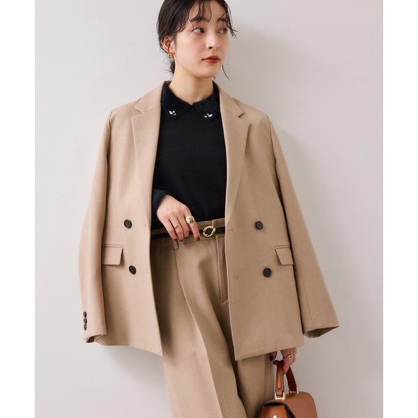 ZOZO問い合わせ番号:97496481ショップ:VIS，ビスブランド:VIS，ビス商品名:【美easy】ウーリッシュダブルブレストテーラードジャケット【セットアップ対応/洗える】カテゴリ:ジャケット/アウター>テーラードジャケットブ...