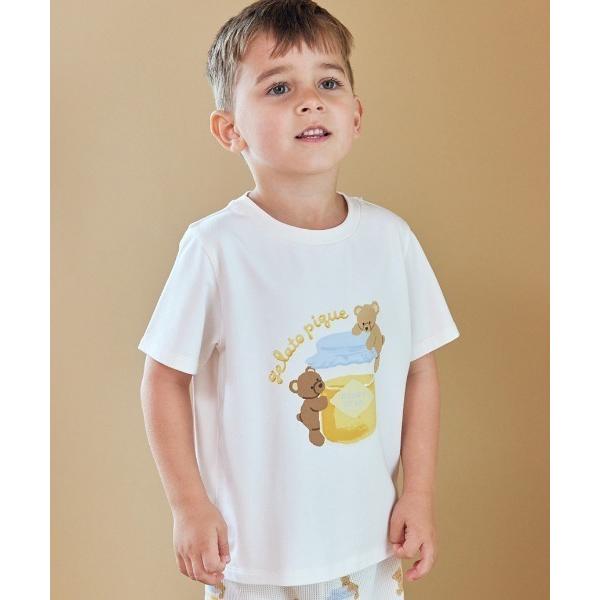 『セール実施中』ZOZO問い合わせ番号:97496759ショップ:gelato pique，ジェラート　ピケブランド:gelato pique，ジェラートピケ商品名:【KIDS】はちみつベア柄ワンポイントTシャツカテゴリ:ルームウェア&gt...