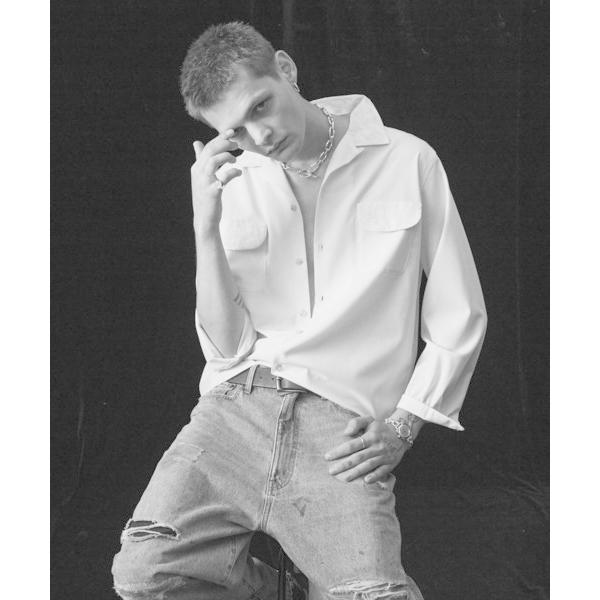 『タイムセール実施中』ZOZO問い合わせ番号:97497088ショップ:glamb，グラムブランド:glamb，グラム商品名:Blue Noise Open Collar Shirt / ブルーノイズオープンカラーシャツカテゴリ:トップス&...