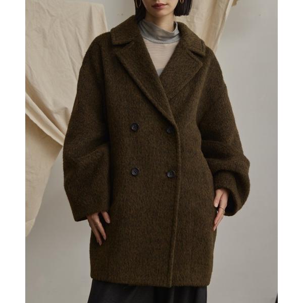 ZOZO問い合わせ番号:97498462ショップ:CJ Div.，シージェイディビジョンブランド:Happy John，ハッピージョン商品名:wool blend shaggy cocoon pcoat/ウールブレンドシャギーコクーンPコー...