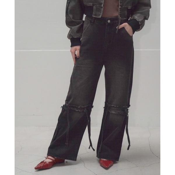 『タイムセール実施中』ZOZO問い合わせ番号:97531021ショップ:Ada.，エイダブランド:Mirette，ミレット商品名:レッグスリットダメージワイドデニムパンツ / Leg Slit Damaged Wide Denim Pant...