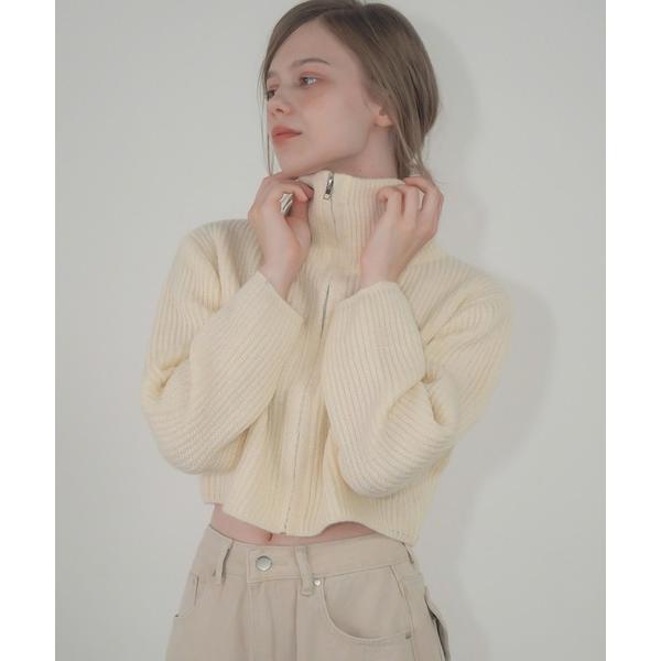 『タイムセール実施中』ZOZO問い合わせ番号:97531206ショップ:Ada.，エイダブランド:Mirette，ミレット商品名:ハイネックショートジップニット / High-Neck Short Zip Knitカテゴリ:トップス>...