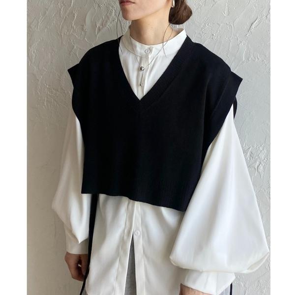 『タイムセール実施中』ZOZO問い合わせ番号:97561930ショップ:wears，ウェアーズブランド:She's Closet，シーズクローゼット商品名:ショート丈深vネックサイドリボンニットベストカテゴリ:トップス>ベストブランド...