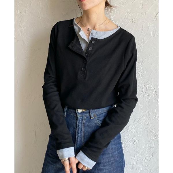 『セール実施中』ZOZO問い合わせ番号:97561936ショップ:wears，ウェアーズブランド:She's Closet，シーズクローゼット商品名:長袖配色レイヤードヘンリーネックリブトップス/ロンTカテゴリ:トップス>Tシャツ/カ...