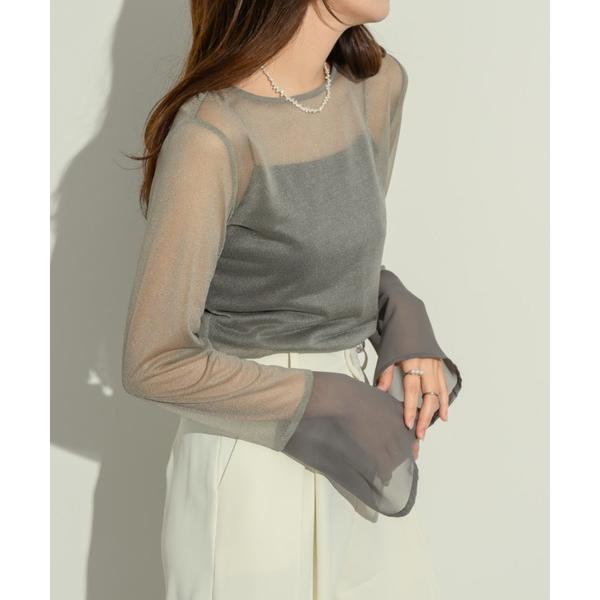 ZOZO問い合わせ番号:97562398ショップ:euphoria，ユーフォリアブランド:NEUNA，ヌナ商品名:【ドッキングデザインでこなれ感】フレアスリーブ切り替えドッキングシアートップスカテゴリ:トップス>Tシャツ/カットソーブ...
