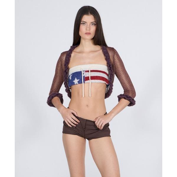 『セール実施中』ZOZO問い合わせ番号:97563796ショップ:SCULPTOR，スカルプターブランド:SCULPTOR，スカルプター商品名:Fur Trimming Glitter Shrugカテゴリ:トップス>その他トップスブラ...