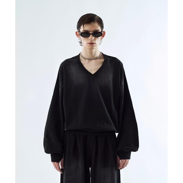 ZOZO問い合わせ番号:97581753ショップ:IF Div.，アイエフディビジョンブランド:seyto，セイト商品名:Bleach-fade V-neck sweat top ブリーチフェードVネックスウェットトップスカテゴリ:トップス...