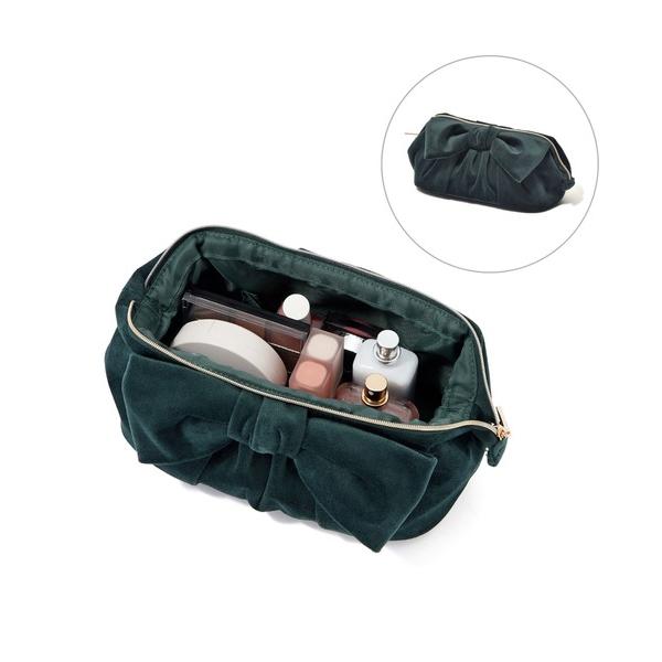 ZOZO問い合わせ番号:97594986ショップ:Francfranc，フランフランブランド:Francfranc，フランフラン商品名:ベロアリボン ワイヤーポーチ グリーン ポケット付き 化粧ポーチ コスメ収納カテゴリ:財布/小物>...