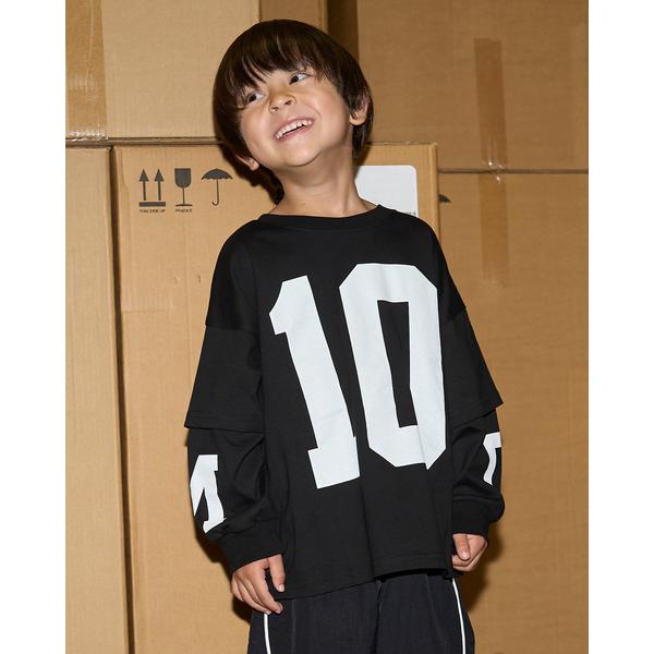 『セール実施中』ZOZO問い合わせ番号:97595028ショップ:petit main，プティマインブランド:b・ROOM，ビールーム商品名:【MNCM】【どちらが前でもOK】【カイテキ天竺】プリントレイヤードビッグTシャツカテゴリ:トップ...