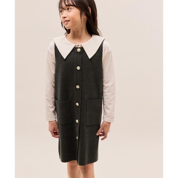 『セール実施中』ZOZO問い合わせ番号:97595550ショップ:ROPE' PICNIC，ロぺピクニックブランド:ROPE' PICNIC，ロペピクニック商品名:【KIDS/キッズ】エンブレムボタンニットジャンスカ/リンクコーデカテゴリ:...