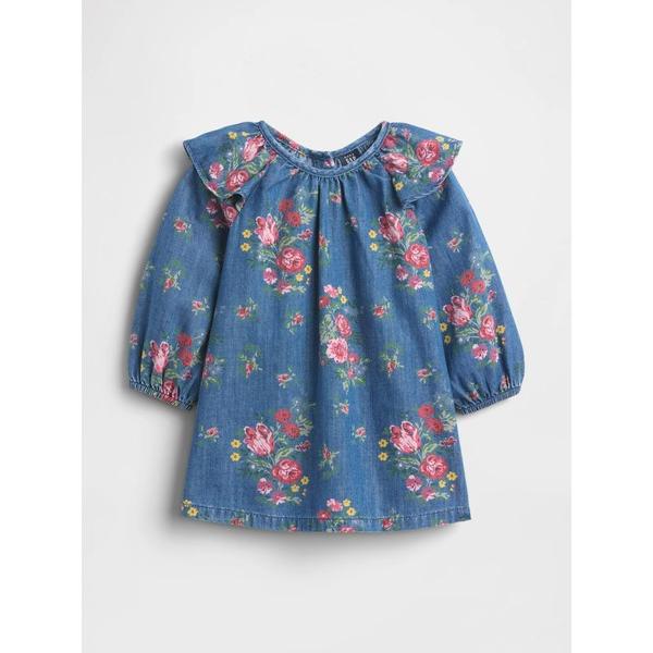 『タイムセール実施中』ZOZO問い合わせ番号:97595871ショップ:GAP，ギャップブランド:GAP，ギャップ商品名:デニム ラッフルフリル ショルダー ワンピース (ベビー)カテゴリ:ワンピース/ドレス>ワンピースブランド品番:...