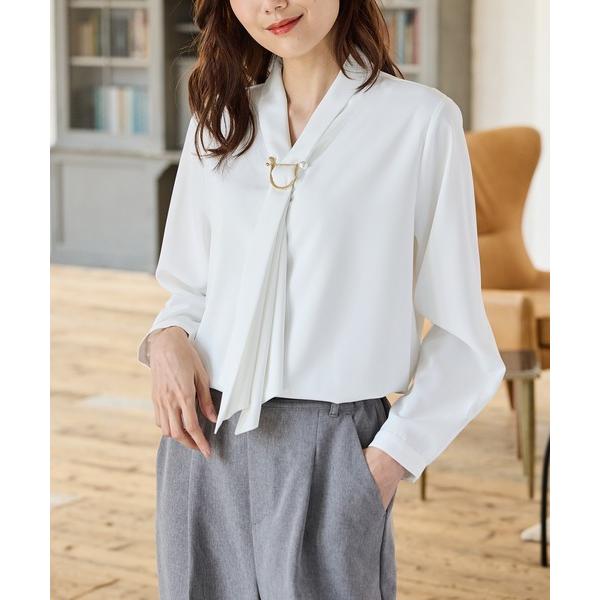 ZOZO問い合わせ番号:97596406ショップ:Honeys，ハニーズブランド:Honeys，ハニーズ，GLACIER，グラシア商品名:【WEB限定／褒められ】パールリング付きボウタイブラウスカテゴリ:トップス>シャツ/ブラウスブラ...